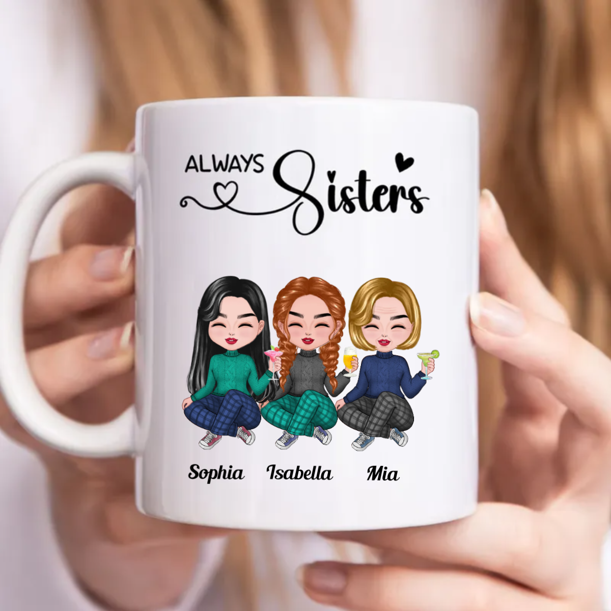 Always Sisters Gift For Sister Personalized Custom Mug