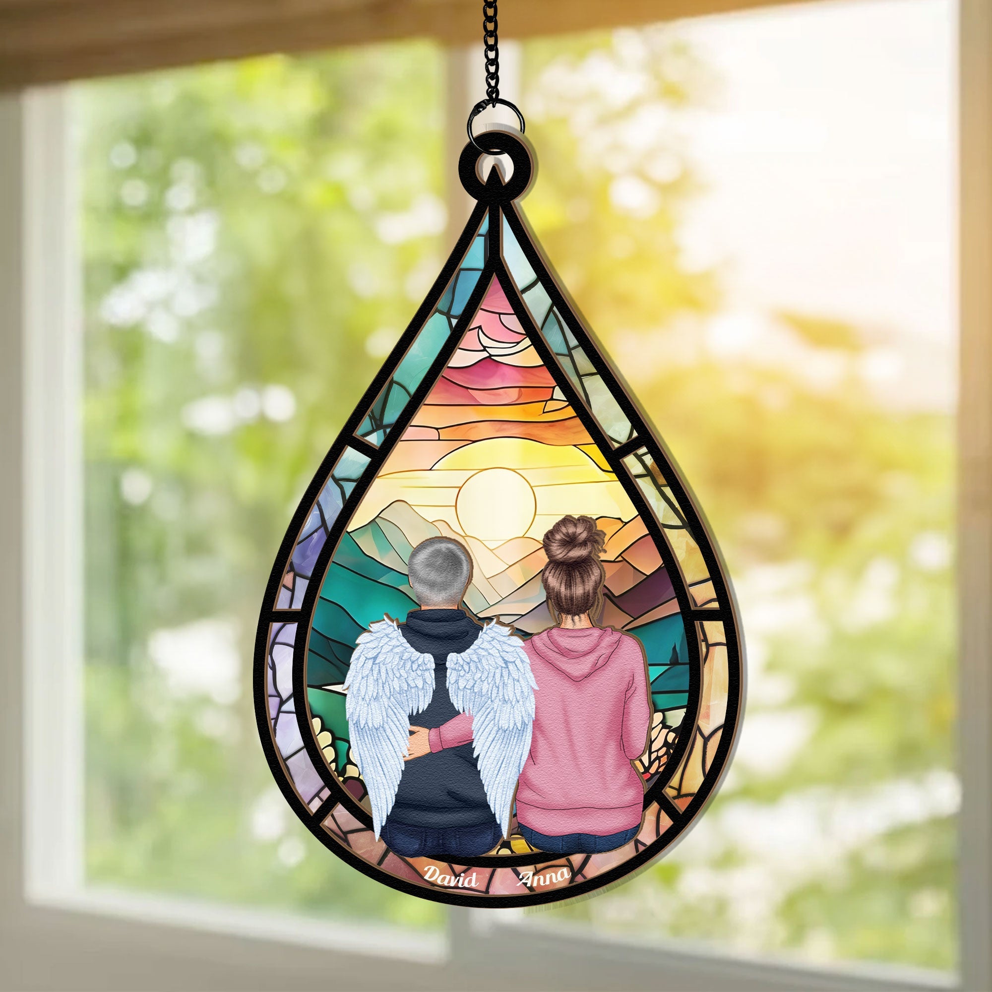 Memorial Teardrop Gift - Personalized Window Hanging Suncatcher Orname ...