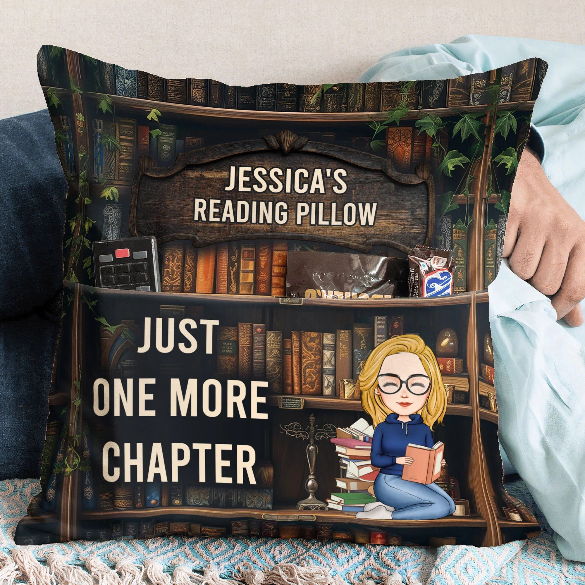 Just One More Chapter- Reading Pillow - Personalized Pocket Pillow (In ...